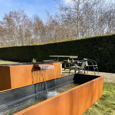 Bespoke Corten Steel Effect Water Feature | Livingreen Design
