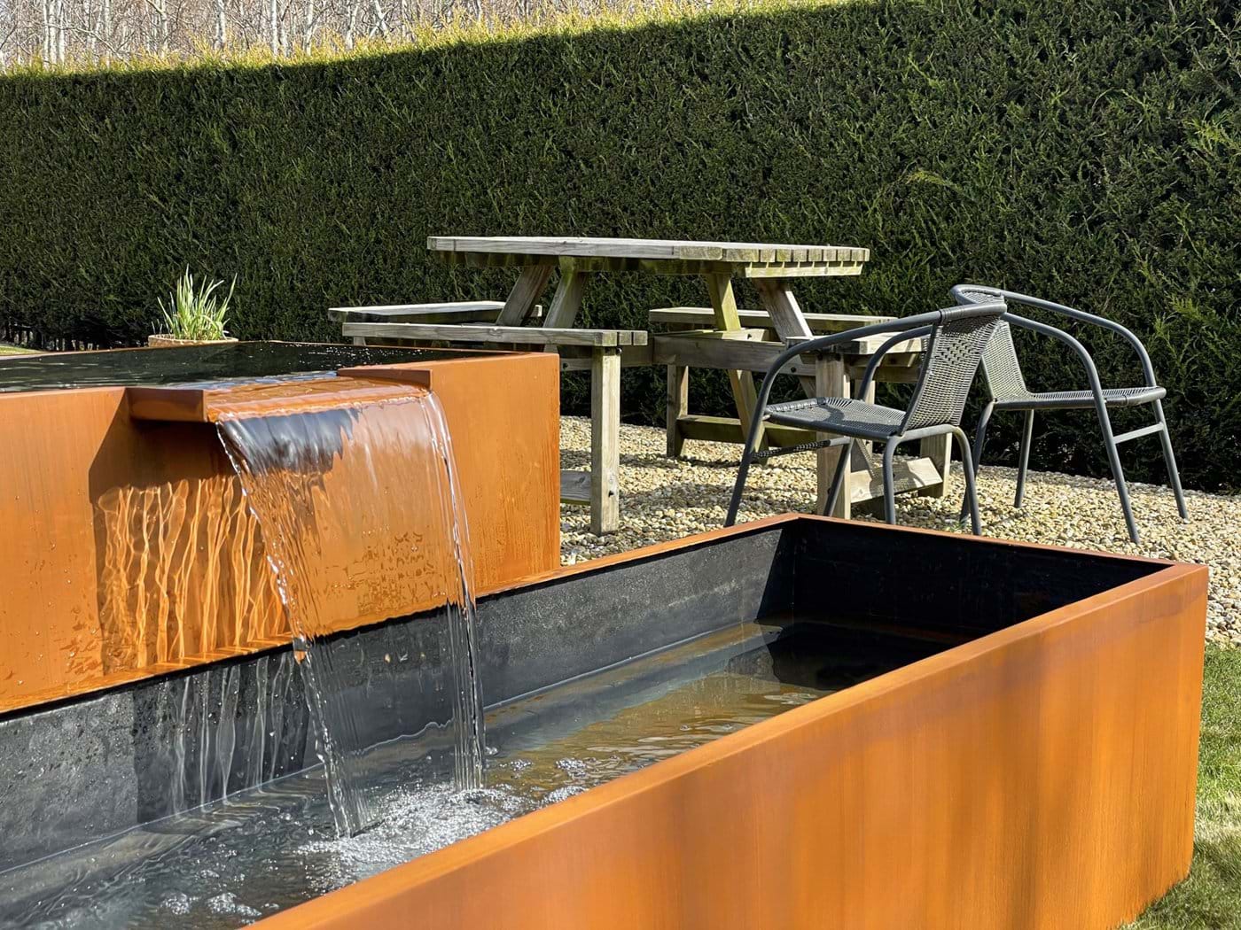 Bespoke Corten Steel Effect Water Feature | Livingreen Design
