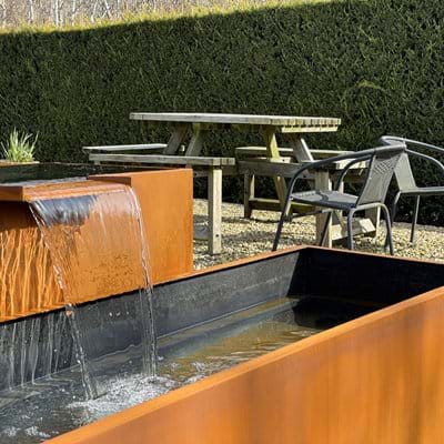 Bespoke Corten Steel Effect Water Feature | Livingreen Design