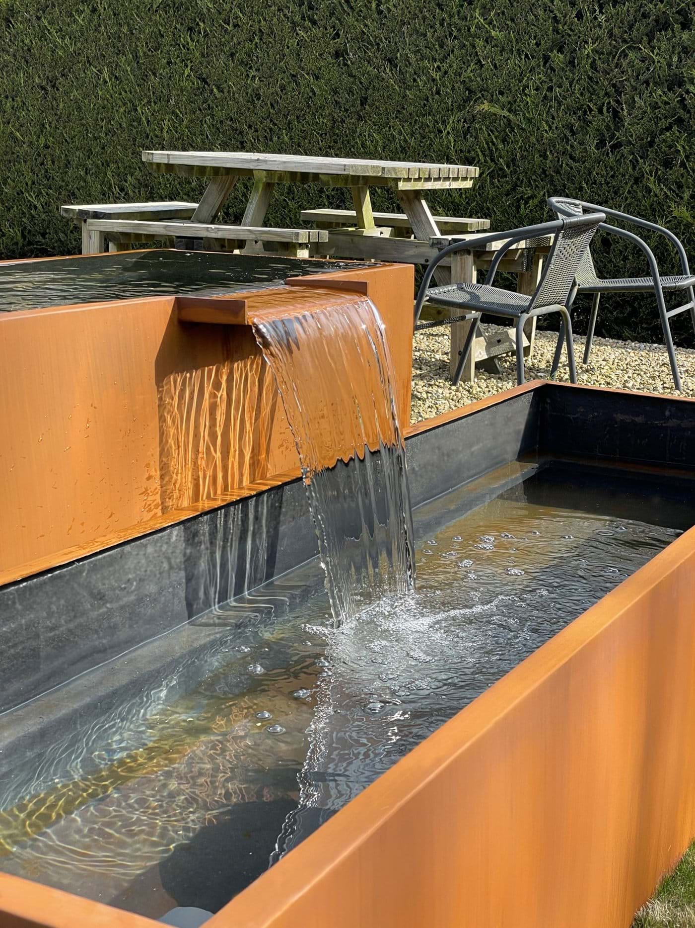 Bespoke Corten Steel Effect Water Feature | Livingreen Design