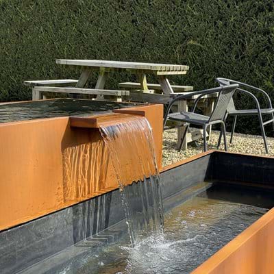Bespoke Corten Steel Effect Water Feature | Livingreen Design
